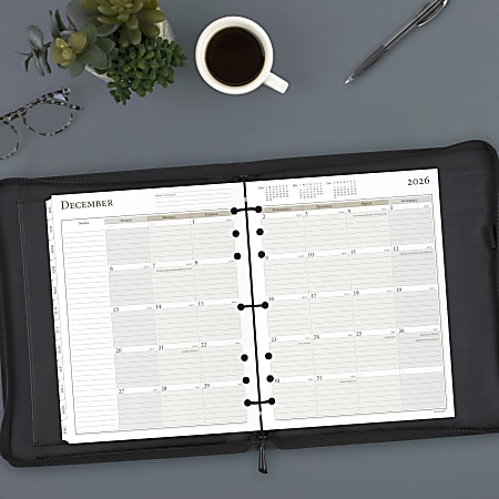 AT A GLANCE 2026 Daily Planner Two Pages Per Day Refill Loose Leaf ...