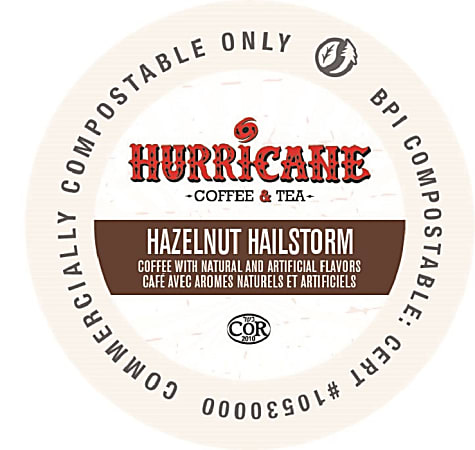 Hurricane Coffee Tea Hazelnut Hailstorm Flavored Coffee Pods Pack Of 20 ...