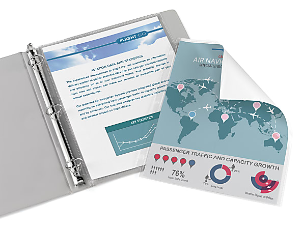 Office Depot Brand Secure Top Sheet Protectors 8 12 x 11 Clear Pack of ...