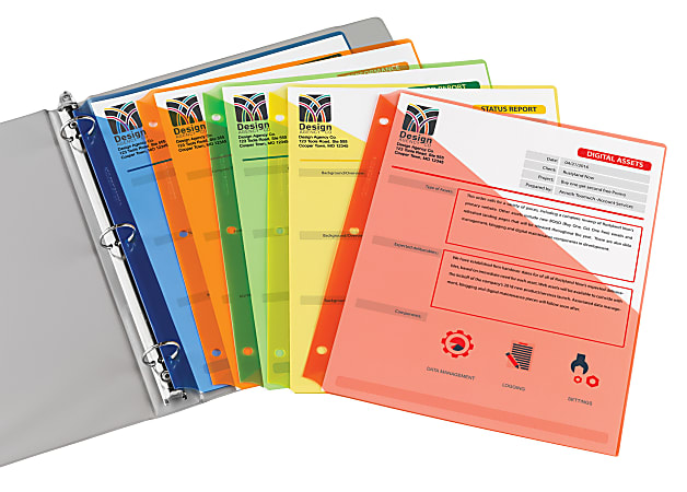 Office Depot Brand Single Pocket Sheet Protectors 8 12 x 11 Assorted ...