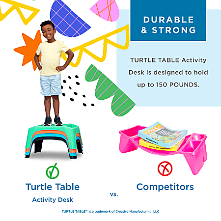 LapGear Turtle Table Kids Activity Lap Desk Tray Purple - Office Depot