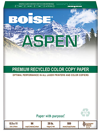 Boise ASPEN 100 Multi Use Paper Letter Size 8 12 x 11 28 Lb 100percent ...