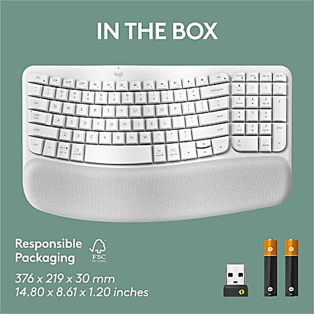 Logitech Wave Keys Keyboard Wireless Connectivity Bluetooth 32.81 ft ...