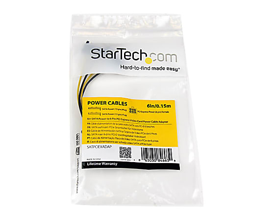 StarTech.com 6in SATA Power to 6 Pin PCI Express Video Card Power Cable ...