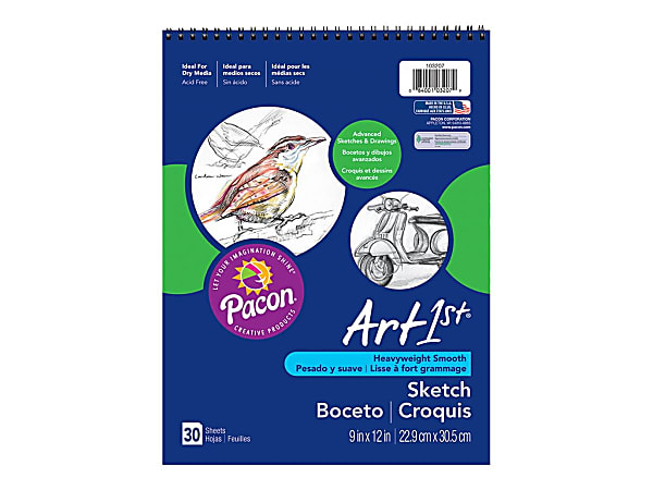 Pacon Art1st Sketch Book 9 x 12 30 Sheets White - Office Depot