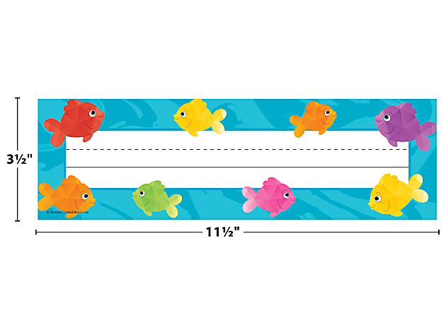 Teacher Created Resources Flat Name Plates 3 12 x 11 12 Colorful Fish ...