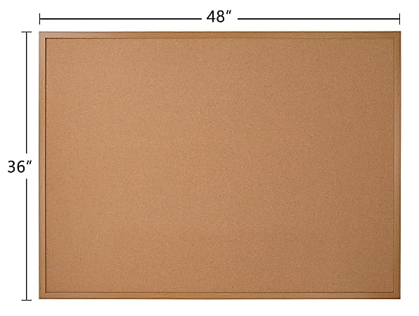 Office Depot Brand Cork Bulletin Board 36 x 48 Wood Frame With Light ...