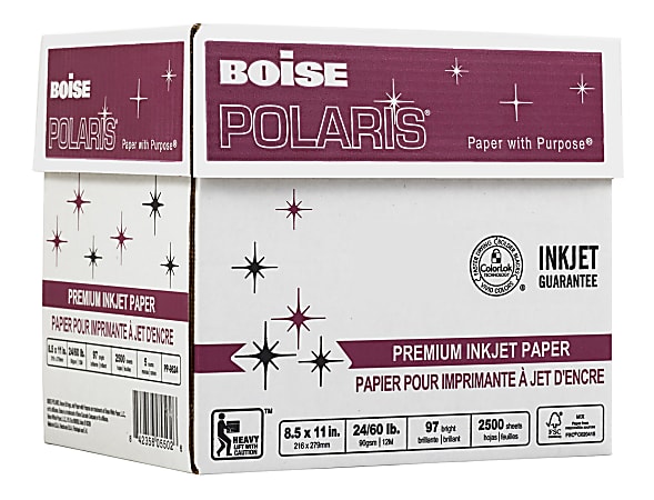 Boise POLARIS Premium Inkjet Paper 1 Ream White Letter Size 8 12 x 11 ...