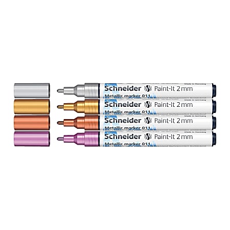 Schneider Paint It 011 Metallic Markers 0.8 mm Fine Tip Assorted Ink ...