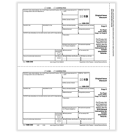 ComplyRight 1099 OID Tax Forms Laser Copy C 8 12 x 11 Pack Of 50 Forms ...