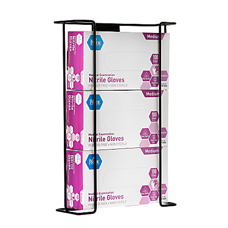 Alpine Triple Box Wire Glove Dispensers 15 H x 10 34 W x 3 1316 D Black ...