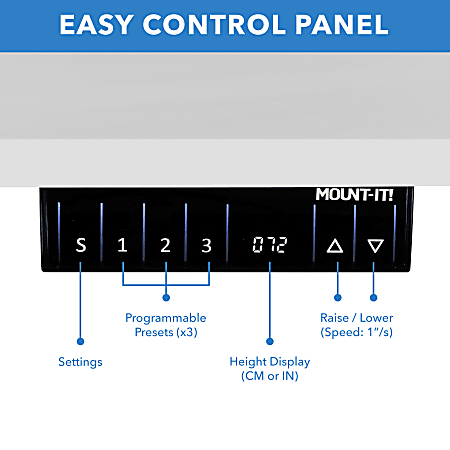 Mount It Dual Motor Electric 55 W Adjustable Height Standing Desk White ...