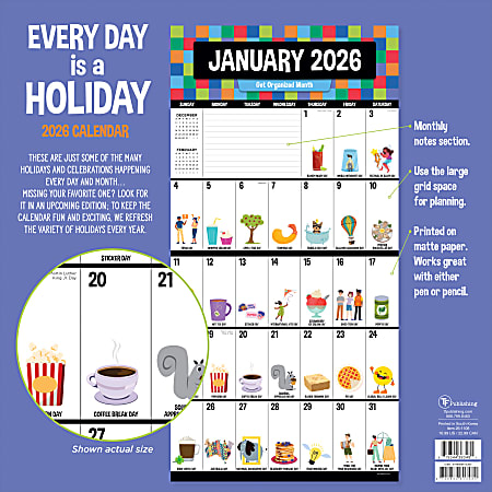 2026 TF Publishing Humor Monthly Wall Calendar 12 x 12 Every Days A ...
