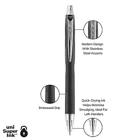 uniball Jetstream RT Retractable Ballpoint Pens Medium Point 1.0 mm ...