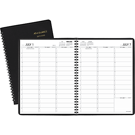 AT A GLANCE 14 Month Academic Weekly Planner 8 14 x 10 78 Black July ...