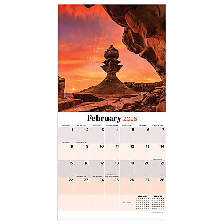 2026 TF Publishing Scenic Mini Monthly Wall Calendar 7 x 7 Sunsets ...