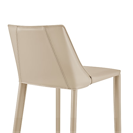 Eurostyle Kalle Faux Leather Bar Stool With Back Light Gray - Office Depot