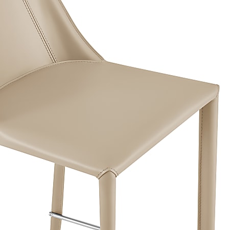 Eurostyle Kalle Faux Leather Bar Stool With Back Light Gray - Office Depot