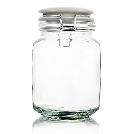 Gibson Home 1.9 Quart Glass Canister Clear - Office Depot