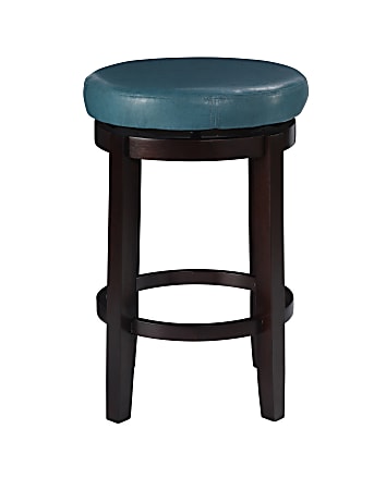 Linon Alice Backless Faux Leather Swivel Counter Stool TealBrown ...