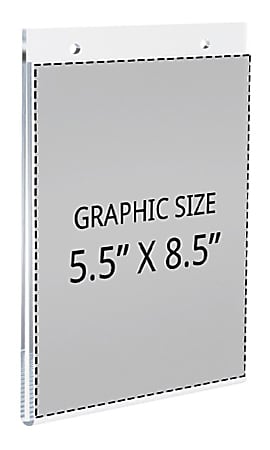 Azar Displays Wall Mount U Frame Acrylic Sign Holders 8 12 x 5 12 Clear ...