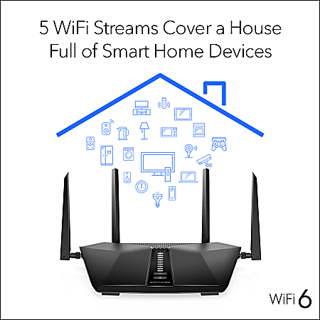 Netgear Nighthawk AX5 5 Stream AX4200 Wi Fi Router Black RAX43 100NAS ...