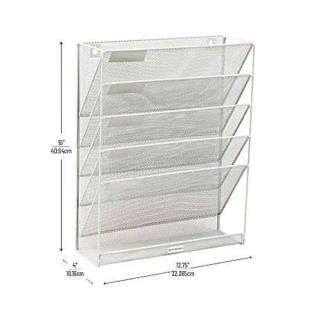 Mind Reader 5 Tier Vertical File Storage Basket 16 H x 4 W x 12 34 D ...