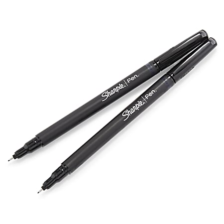 Sharpie Fine Point Pens Fine Point Black Barrels Black Ink Pack Of 12 ...