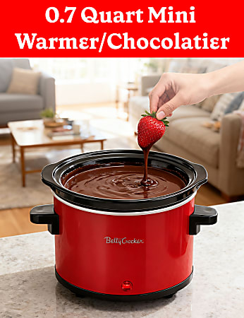 Betty Crocker 0.7 Quart Mini Slow Cooker Red - Office Depot