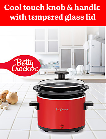 Betty Crocker 0.7 Quart Mini Slow Cooker Red - Office Depot