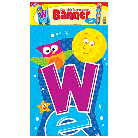 TREND Welcome Owl Stars Vertical Banner 60 x 12 Multicolor Pre K Grade ...