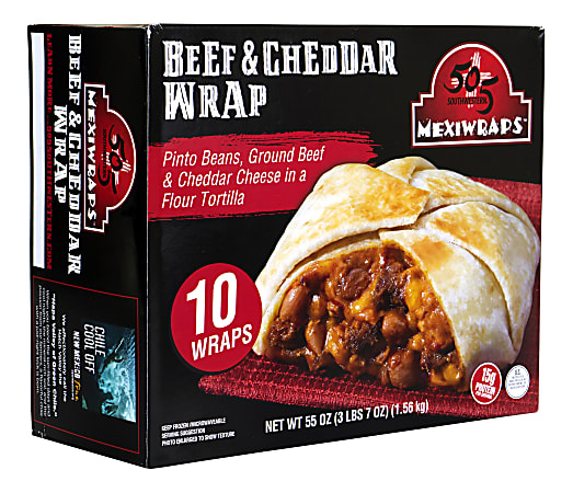 505 Southwestern Beef Cheddar Wraps Box Of 10 Wraps - Office Depot