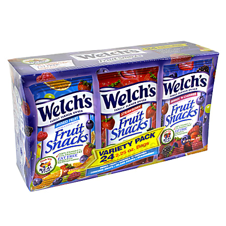 Welchs Fruit Snacks Variety Pack Box Of 24 Pouches - Office Depot