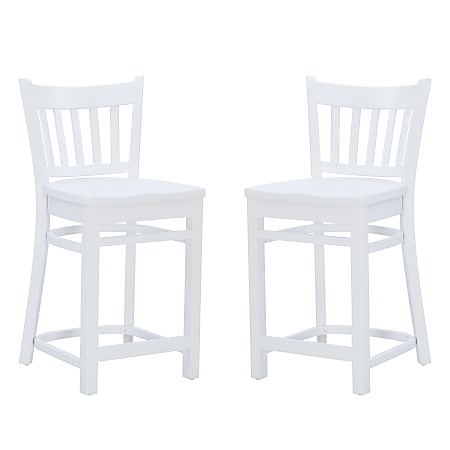 Linon Baranski Counter Stools White Set Of 2 Stools - Office Depot