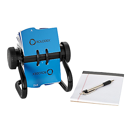Rolodex Rotary Business Card File 400 Card Capacity Black - Office Depot