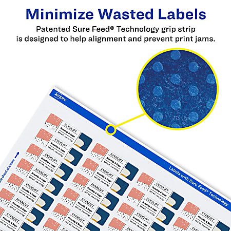 Avery Removable Labels With Sure Feed 94209 RMP50 Rectangle 23 x 1 34 ...