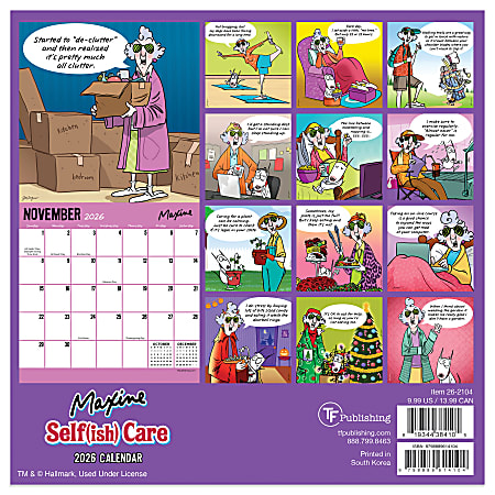 2026 TF Publishing Humor Mini Monthly Wall Calendar 7 x 7 Maxine ...