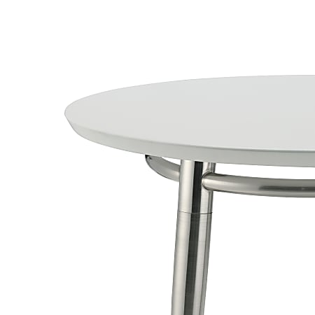 Office Star Brooklyn Round End Table 20 14 H x 22 W x 22 D WhiteBrushed ...