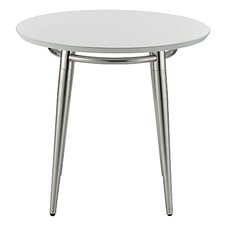 Office Star Brooklyn Round End Table 20 14 H x 22 W x 22 D WhiteBrushed ...