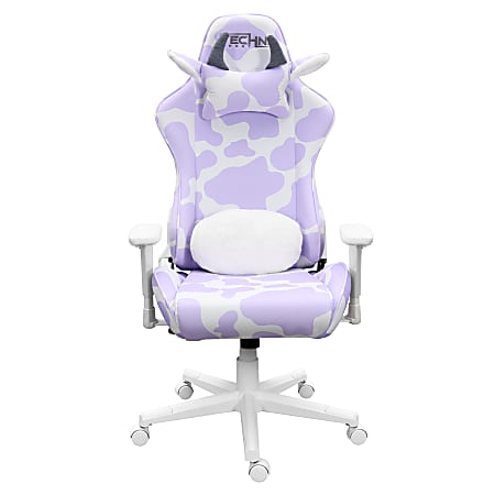 Techni Sport Cow Series Ergonomic Fabric Computer Gaming Chair Lavender ...