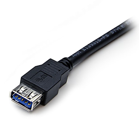 StarTech.com 6 ft Black SuperSpeed USB 3.0 5Gbps Extension Cable A to A MF Extend your USB 3.0 ...