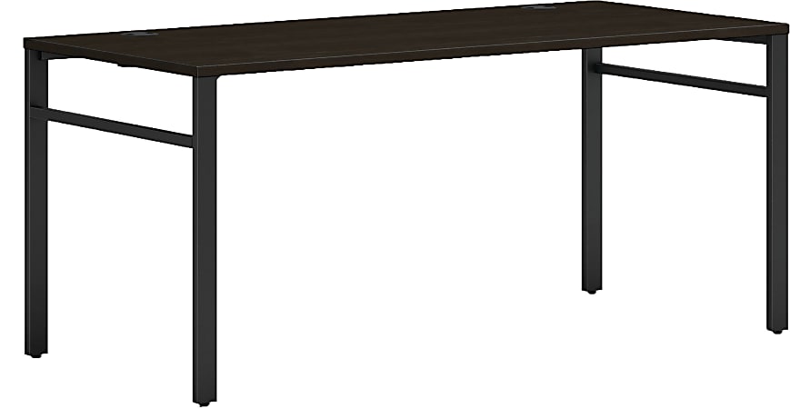 HON Mod Table Desk With U Legs 66 W BlackJava Oak - ODP Business Solutions