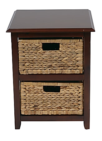 OSP Designs Seabrook Two Tier Storage Unit with Baskets 2 Drawer 16.5 x ...