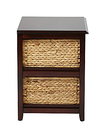 OSP Designs Seabrook Two Tier Storage Unit with Baskets 2 Drawer 16.5 x ...
