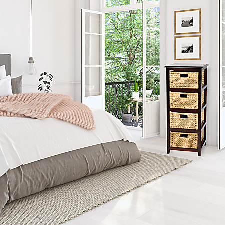 OSP Designs Seabrook Four Tier Storage Unit with Baskets 4 Drawer 19 x ...