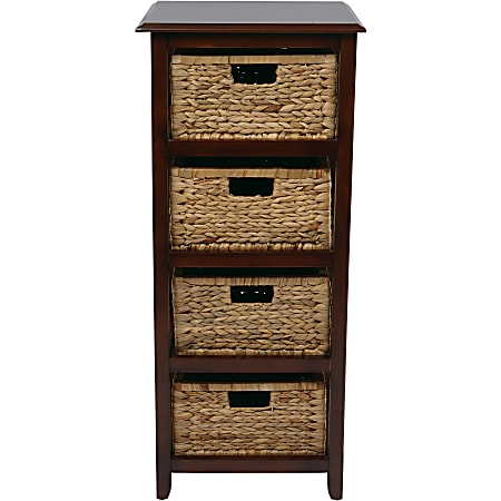 OSP Designs Seabrook Four Tier Storage Unit with Baskets 4 Drawer 19 x ...