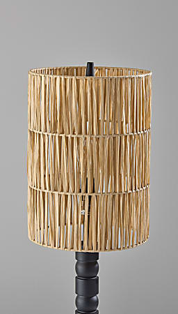Adesso Norfolk Table Lamp Black with Woven Paper Raffia - Office Depot