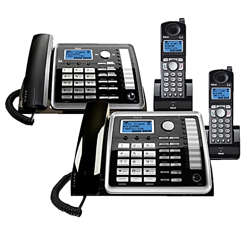 Telefield RCA 2 Line DECT 6.0 Expandable Cordless Phone System With ...