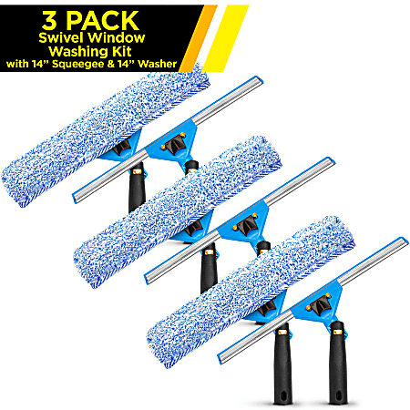 Gritt Commercial Swivel Window Washing Kit With Squeegee And Washer 14 ...