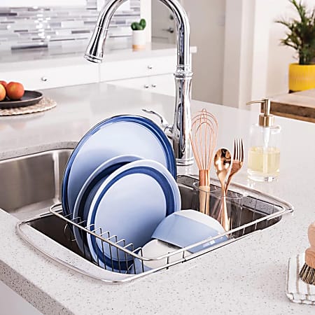 Better Houseware Adjustable Over the Sink Dish Drainer 5 H x 11 12 W x ...